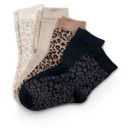 Tchibo - 5 Paar Socken - Damen - Gr. 35-38 - hellbraun