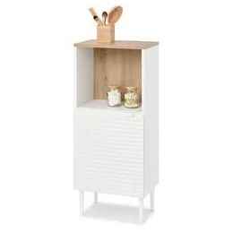 Tchibo - Badschrank &raquo;Sonari&laquo; mit T&uuml;r - 40x28,1x92,2cm - braun - Holz / Aluminium / Buchenholz