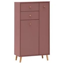 Schildmeyer Tchibo - Highboard &raquo;Bjarne&laquo; - 60,2x33x113,4cm - braun - Holz / Eichenholz / Metall