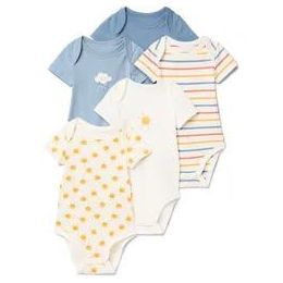 Tchibo - 5 Baby-Bodys mit Mitwachsfunktion - Kinder - Gr. 98/104 - blau/print