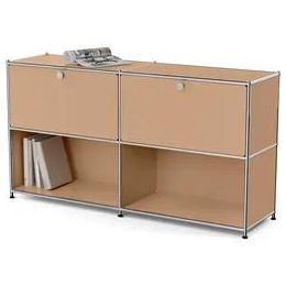 Tchibo - Metall-Sideboard &raquo;Cn3&laquo; mit 2 versetzbaren Klappenf&auml;chern - 152x40x82,5cm - braun - Stahl / Aluminium / Kunststoff