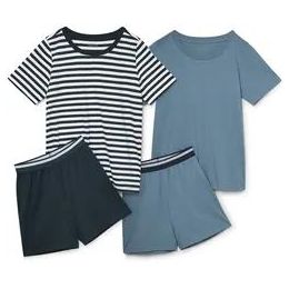 Tchibo - 2 Kinder-Pyjamas - Jungen - Gr. 134/140 - dunkelblau/gestreift