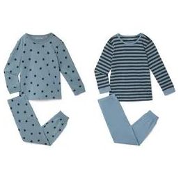 Tchibo - 2 Kinder-Pyjamas - Jungen - Gr. 134/140 - dunkelblau/print