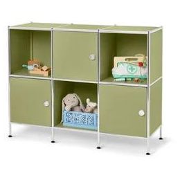 Tchibo - Sideboard Metall &raquo;Cn3 Kids&laquo; mit 3 T&uuml;ren - 116x40x89,5cm - chrom - Stahl / Kunststoff / Kunststoff
