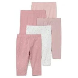 Tchibo - 5 Kinder-Leggings - M&auml;dchen - Gr. 122/128 - wei&szlig;/print