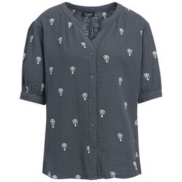 Gina Damen Musselin-Bluse mit Palmen-Stickerei