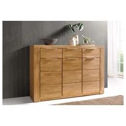 Sideboard OTTO HOME "Zara", braun (eiche teilmassiv), B:140cm H:95cm T:40cm, Holz teilmassiv, Sideboards, Sideboard, Breite 140 cm