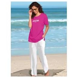 Kurzarmshirt Casual Looks "Shirt", Damen, Gr. 54, pink (fuchsia), 100% Baumwolle, bedruckt, gemustert, unifarben, Rundhals, Shirts