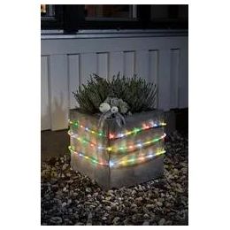 Konstsmide LED-Lichterschlauch "Weihnachtsdeko aussen", transparent, Dioden 96 Stk. Flammen 96 Stk., Kabell&auml;nge 0,5m x Gesamtl&auml;nge 6,5m, Lichterketten, 6 m, mit Lichtsensor und 6h und 9h Timer, 96 bunte Dioden