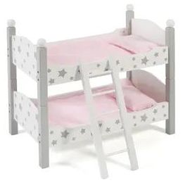 Bayer Chic 2000 Puppenbett CHIC2000 "Stars Grau", grau (stars grau), Puppenm&ouml;bel, KinderB:28cm H:44cm T:28cm, Holzwerkstoff, MDF, auch als zwei Einzelbetten verwendbar, B:28cm H:44cm T:28cm