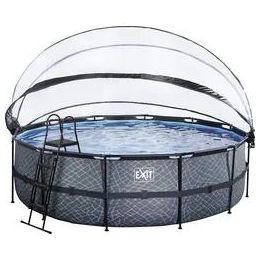 Framepool EXIT "inkl. multifunktionaler Poolabdeckung", grau, H:122cm &Oslash;:488cm, Schwimmbecken, &Oslash;xH: 488x 122 cm, mit Sandfilteranlage und Sicherheitsleiter
