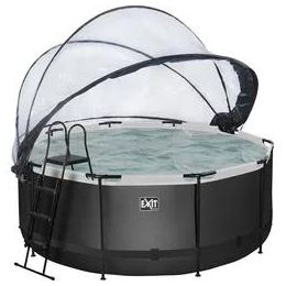 Framepool EXIT "inkl. multifunktionaler Abdeckung und W&auml;rmepumpe", schwarz, H:122cm &Oslash;:360cm, Schwimmbecken, &Oslash;xH: 360x122 cm, mit Sandfilteranlage, W&auml;rmepumpe, Sicherheitsleiter