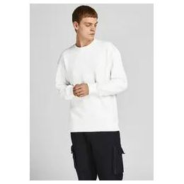 Jack & Jones Sweatshirt JACK & JONES "JJESTAR BASIC SWEAT CREW NECK NOOS", Herren, Gr. XL, wei&szlig;, angeraute Sweatware, Obermaterial: 70% Baumwolle, 30% Polyester, unifarben, loose fit normal, Rundhals, Rippb&uuml;ndchen, Sweatshirts Sweatshirt