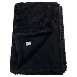 Wohndecke Musterring "Flurry", schwarz, B:130cm L:170cm, Polyester, Wohndecken, Wohndecke, aus weichem Kunstfell, Kuscheldecke