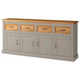 Sideboard OTTO HOME "Selma", grau (grau, beize), B:192cm H:87cm T:38cm, Sideboards, Sideboard, Kommode mit 4 T&uuml;ren und 4 Schubk&auml;sten