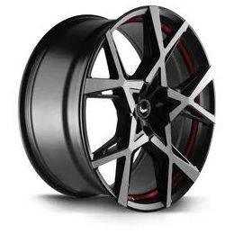Barracuda PROJECT X Black brushed Surface undercut Trimline red 10.0Jx22 5x127 ET45