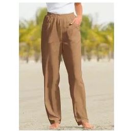 Schlupfhose Classic Basics, Damen, Gr. 52, Normalgr&ouml;&szlig;en, braun (camel), 100% Baumwolle, unifarben, lang, Hosen Schlupfhose, Topseller