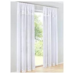 Gardine Heine HOME Gr. 1, wei&szlig;, B:130cm H:145cm, Polyester, Gardinen, Gardine