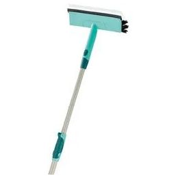 Wasserabzieher Leifheit "Fensterwischer Brush Window Cleaner Telescope 200", blau (t&uuml;rkis), B:28cm H:8,5cm L:131cm, Kunststoff, Wasserabzieher