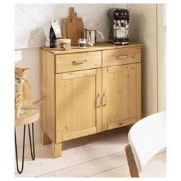 Sideboard Home Affaire "Alby", beige (natur gebeizt, gewachst), B:85cm H:85cm T:38cm, FSC-zertifiziertes Massivholz, Sideboards, Sideboard