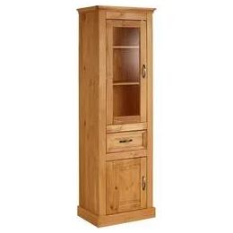 Vitrine OTTO HOME "Selma", beige (natur gebeizt, gewachst), Schr&auml;nke, Vitrine, H&ouml;he 180 cm