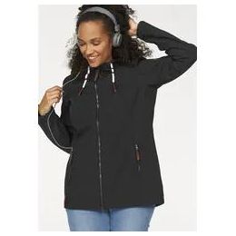 Softshelljacke OCEAN SPORTSWEAR, Damen, Gr. 58, schwarz, Softshell, Obermaterial: 96% Polyester, 4% Elasthan. Futter: 100% Polyester, Po-bedeckend, mit Klettverschluss,verstellbar, Jacken Softshelljacke, f&uuml;r k&auml;ltere Tage, w&auml;rmendes Material, mit Rei&szlig;verschlusstaschen, Topseller