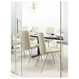 Polsterstuhl stressless "Laurel", beige (cream batick, schwarz matt), B:57cm H:92cm T:59cm, Leder BATICK: BATICK ist ein leicht korrigiertes, durchgef&auml;rbtes und genarbtes M&ouml;belleder, bei dem die meisten Unebenheiten und Spuren in der Regel entfernt wurden., St&uuml;hle, Polsterstuhl, Low Back, Gr&ouml;&szlig;e L, mit Beinen aus Stahl in Schwarz matt