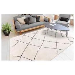 Hochflor-Teppich Calo-deluxe "Elvar-5000" Gr. 2, beige (elfenbeinfarben), B:80cm H:27mm L:150cm, Kunstfaser, Teppiche, besonders weich durch Microfaser, Wohnzimmer