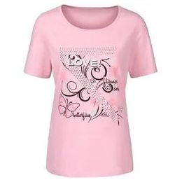 T-Shirt Classic Basics "Shirt", Damen, Gr. 56, rosa (ros&eacute;), 100% Baumwolle, bedruckt, gemustert, mehrfarbig, Rundhals, Shirts T-Shirt