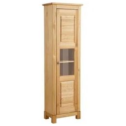 Vitrine OTTO HOME "Rauna Vitrinenschrank, Stauraumchrank", beige (gelaugt, ge&ouml;lt), B:57,4cm H:180cm T:38cm, Schr&auml;nke, Vitrine, H&ouml;he 180 cm, aus massiver Kiefer, FSC-zertifiziert