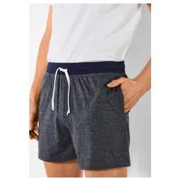 H.I.S. Schlafshorts H.I.S, Herren, Gr. 48/50 (M), N-Gr, blau (blau, meliert), Jersey, Obermaterial: 65% Baumwolle, 35% Polyester. Hosenbund: 100% Baumwolle, unifarben, Basic, kniefrei, Hosen, mit kontrastfarbigem Bund