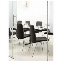 Polsterstuhl stressless "Laurel", braun (braun batick, schwarz matt), B:57cm H:92cm T:59cm, Leder BATICK: BATICK ist ein leicht korrigiertes, durchgef&auml;rbtes und genarbtes M&ouml;belleder, bei dem die meisten Unebenheiten und Spuren in der Regel entfernt wurden., St&uuml;hle, Polsterstuhl, Low Back, Gr&ouml;&szlig;e L, mit Beinen aus Stahl in Schwarz matt