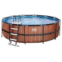 Framepool EXIT "inkl. Sicherheitsleiter", braun, H:122cm &Oslash;:450cm, Schwimmbecken, &Oslash;xH: 450x122 cm, mit Kartuschenfilteranlage und Filterkartusche