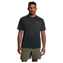 Trainingsshirt Under Armour "UA TECH 2.0 SS TEE", Herren, Gr. 3XL, schwarz, Jersey, Obermaterial: 100% Polyester, normal, Rundhals, Raglan&auml;rmel abgesteppt, Shirts, optimierte Passform, schnell trocknend, atmungsaktiv