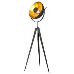 OTTO HOME Stehlampe "Elenoire", gold (schwarz, goldfarben), 1, &Oslash; 40cm H: 148cm, Leuchten, H&ouml;he verstellbar, schwarz / goldfarben, Metallschirm &Oslash; 40 cm, Stehlampe