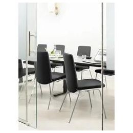 Polsterstuhl stressless "Laurel", schwarz (schwarz batick, schwarz matt), B:57cm H:92cm T:59cm, Leder BATICK: BATICK ist ein leicht korrigiertes, durchgef&auml;rbtes und genarbtes M&ouml;belleder, bei dem die meisten Unebenheiten und Spuren in der Regel entfernt wurden., St&uuml;hle, Polsterstuhl, Low Back, Gr&ouml;&szlig;e L, mit Beinen aus Stahl in Schwarz matt