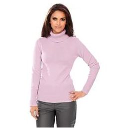 Rollkragenpullover Heine "Rollkragen-Pullover", Damen, Gr. 34, rosa (ros&eacute;), 45% Viskose, 27% Baumwolle, 25% Polyamid, 3% Kaschmir, unifarben, Pullover Rollkragenpullover