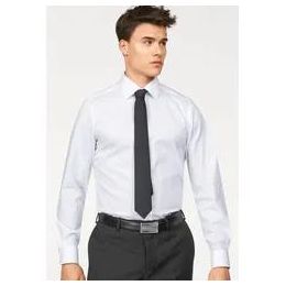 Langarmhemd Bruno Banani "Slim-fit", Herren, Gr. 45/46 (XXL), D-Gr, wei&szlig;, Obermaterial: 97% Baumwolle, 3% Elasthan, unifarben, Basic, schmal normal, &Auml;rmel mit &Auml;rmelschlitz runde 2-Knopf-Manschette verstellbar, Hemden, Formbest&auml;ndig durch Elastananteil