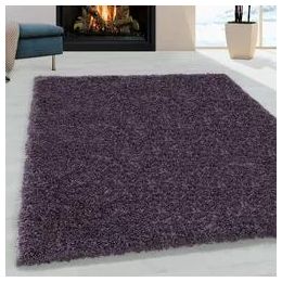 Hochflor-Teppich Ayyildiz TEPPICHE "SYDNEY 3000", lila (violett), B:120cm H:30mm L:170cm, Polypropylen (PP), Teppiche, Shaggy, Langflor, uni, auch in rund, Wohnzimmer