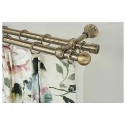 Gardinenstange Garesa "ANDREA", gold (antikmessingfarben), L:100cm &Oslash;:20mm, Metall, Gardinenstangen, Vorhanggarnitur, verl&auml;ngerbar, Endknopf Kugel kurz, mit Ringen