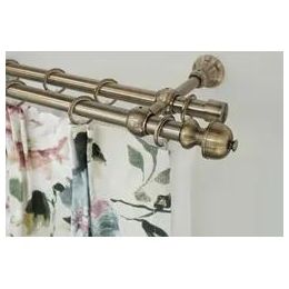 Gardinenstange Garesa "ANDREA", gold (antikmessingfarben), L:100cm &Oslash;:20mm, Metall, Gardinenstangen, Vorhanggarnitur, verl&auml;ngerbar, Endknopf Profil klein, mit Ringen