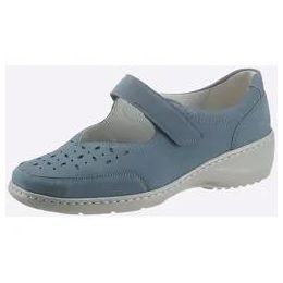 Waldl&auml;ufer Ballerina WALDL&Auml;UFER, Damen, Gr. 4,5, blau (jeansblau), Nubukleder, Schuhe Ballerina