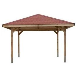 Pavillon Weka "Paradies 3", braun, B/H/T: 433cm x 314cm x 433cm, Pavillons, BxT: 433x433 cm
