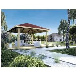 Pavillon Weka "Paradies 2", braun, B/H/T: 380cm x 299cm x 380cm, Pavillons, BxT: 380x380 cm