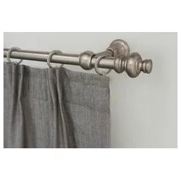 Gardinenstange Garesa "ANDREA", silber (mattnickelfarben), L:100cm &Oslash;:20mm, Metall, Gardinenstangen, Vorhanggarnitur, verl&auml;ngerbar, Endknopf Profil gro&szlig;, mit Ringen