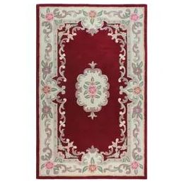 Wollteppich FLAIR RUGS "Aubusson", rot, B:150cm H:10mm L:240cm, Wolle, Teppiche, Wolle, Teppich, Wohnzimmer, Schlafzimmer, Esszimmer