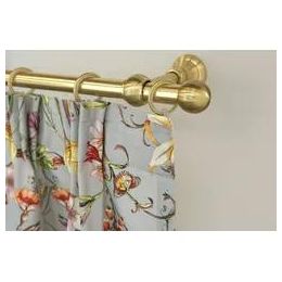 Gardinenstange Garesa "ANDREA", gold (mattmessingfarben), L:100cm &Oslash;:20mm, Metall, Gardinenstangen, Vorhanggarnitur, verl&auml;ngerbar, Endknopf Kugel kurz, mit Ringen