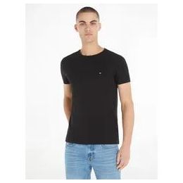 T-Shirt Tommy Hilfiger "CORE STRETCH SLIM C-NECK TEE", Herren, Gr. XXL, schwarz, Jersey, Obermaterial: 96% Baumwolle, 4% Elasthan, Basic, Rundhals, Shirts T-Shirt