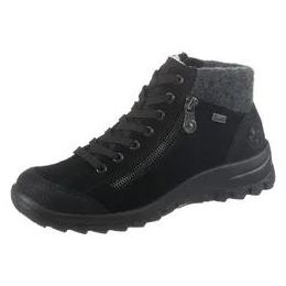 Winterboots Rieker, Damen, Gr. 40, schwarz, Filz, Nubuklederimitat, Veloursleder, kontrastfarbene Details, Schuhe Winterboots, Outdoorboots, Winterstiefelette mit Filz-Schaftabschluss, Rieker TEX