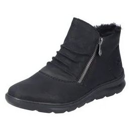 Winterboots Rieker, Damen, Gr. 37, schwarz, Lederimitat, unifarben, Schuhe Winterboots, Stiefelette, Warmfutter, Boots mit herausnehmbarer Textilsohle